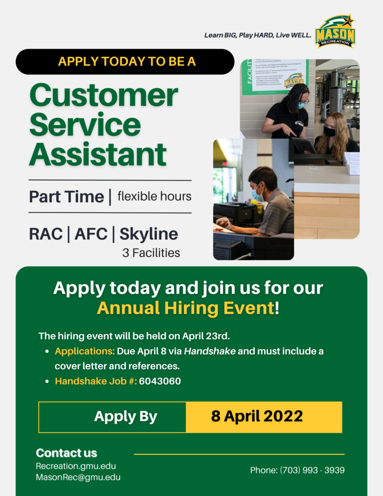 Customer Service Assistant Hiring Event - Mason Recreation